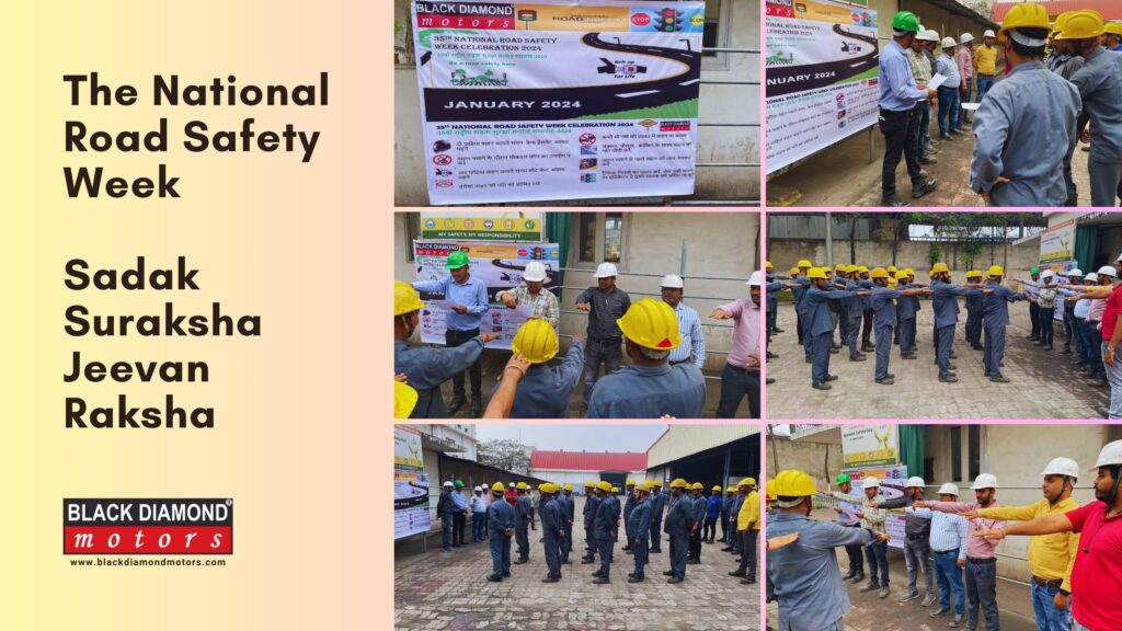 The National Road Safety Week: Sadak Suraksha - Jeevan Raksha - Black ...